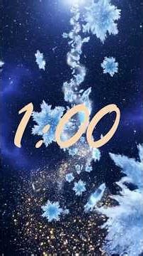 ❄️ 1 Minute Winter Snowflake Countdown Timer with Music & Gentle Alarm ☃️