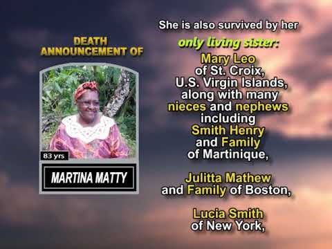 Martina Matty ~ Long Obituary