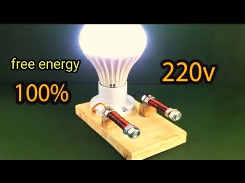 100% Free Energy Generator Self Running by Magnet With Light Bulb 220v