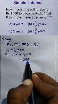 How to calculate TIME when Simple Interest,Rate, Principal and Amaunt is given.