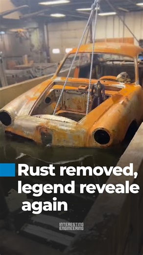 Before and after chemical dipping of a classic Alfa Romeo, removing paint and rust completely to reveal clean bare metal for restoration. 🎥 minute_of_dangle / IG | Interesting Engineering