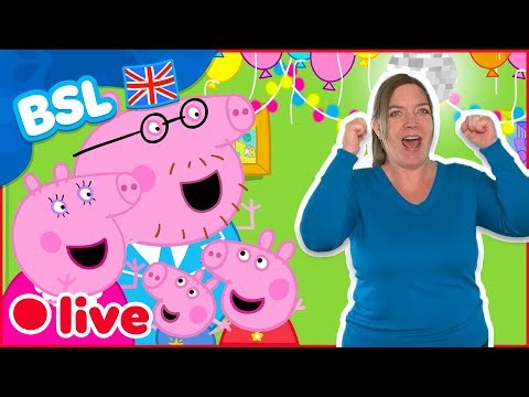 🔴 LIVE Peppa Pig with BSL 💙 British Sign Language for Kids 🐽 Kids Cartoons