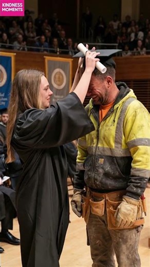 Kindness Graduation 🎓 Emotional Father-Daughter Moment #kindness #graduation #shorts