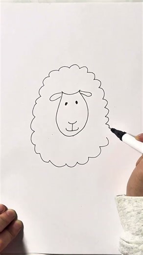 Easy Sheep Drawing 🐑✏️