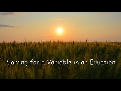Solving for a Variable in an Equation