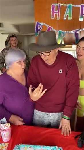 Sweetest surprise homecoming 🥹 Soldier comes home and surprised his parents during his dad’s birthday party . #birthday #blessed #family | Jamie and Blake