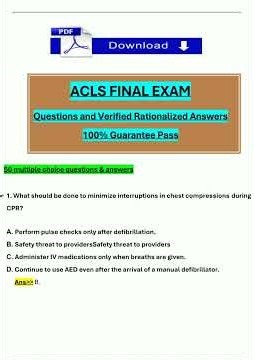 Acls Final Exam 2024 2025 Actual Questions With Verified Answers 100 Guarantee Pass