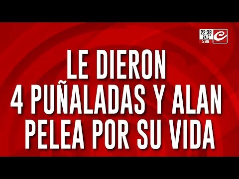 Le dieron 4 puñaladas y Alan pelea por su vida