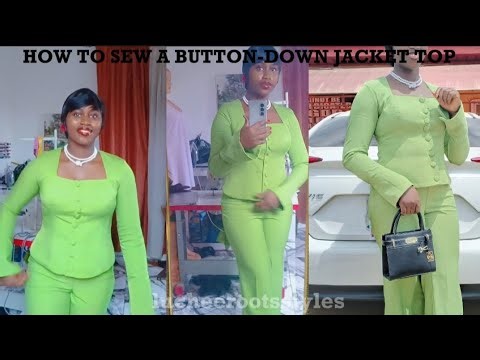 HOW TO SEW A BUTTON-DOWN JACKET TOP STEP-BY-STEP | Beginner friendly tutorial 