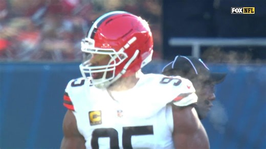 Myles Garrett records his 21st sack of the season with his takedown of Caleb Williams