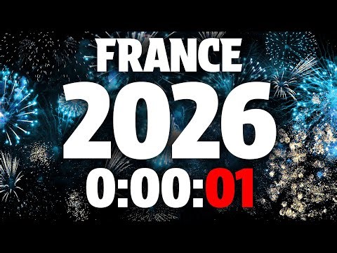 France 2026 New Year Countdown 🎉 CET Central European Time 🎵 Upbeat Music