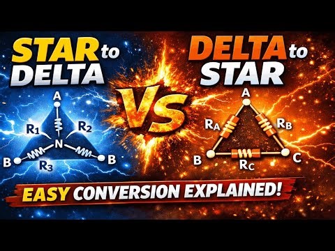 “Star–Delta & Delta–Star Conversion Made Easy | Solve Circuit Problems in Minutes”