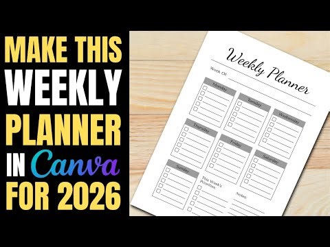 One-Page Weekly Planner in Canva | Easy Step-by-Step Tutorial!
