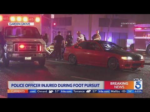 Orange County police officer in critical condition after being struck by car during foot pursuit 