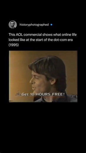 The 1995 AOL commercial showcases the dawn of the dot-com era. It highlighted the exciting novelty of early internet access, showcasing features like email, live chat, and online information retrieval to a mass audience. Credit: AOL | History In Pictures