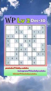 The Washington Post Daily #Sudoku 2025-12-30 Level 2 #puzzle #games #education #braingames