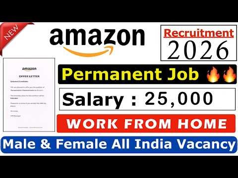 Amazon Work From Home Job | Remote Job | Open for all| Online Jobs At Home | Work From Home Job 2026