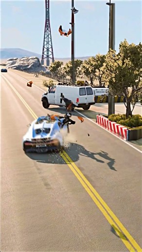 Realistic Highway Car Crashes #185