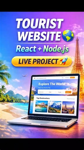 Tourist Website 🌍 | React + Node.js | LIVE Full Stack Project 🚀