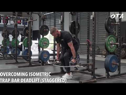 Isometric Trap Bar Deadlift (Staggered)