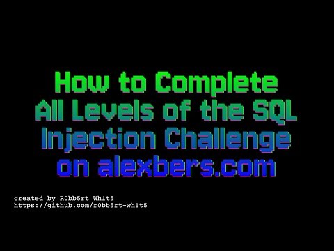 How to Complete All Levels of the SQL Injection Challenge on alexbers.com