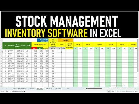 Inventory Tracking in Excel | Stock Management Sheet