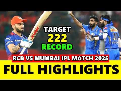 Royal Challengers Bengluru vs Mumbai Indians ipl 2025 Full Match Highlights | Ipl 2025 highlights