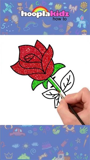 🌹How To Draw A Rose🎨 #shorts #drawing #coloring #hooplakidzhowto