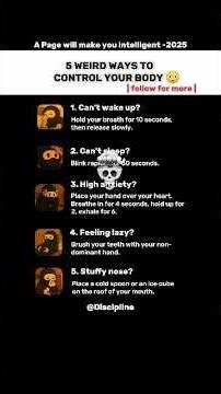 "5 Weird Ways to Control your body"😳