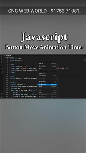 Javascript - Button Move Animation Timer #frontendcourse #coding #computer