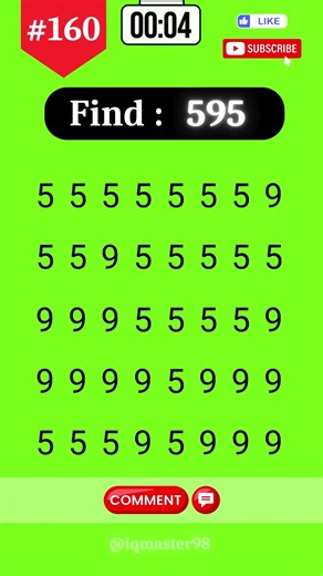 How Many Seconds to Find 595? #puzzle #observation #shorts