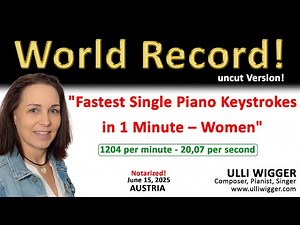 Most Single-Note Piano Keystrokes In One Minute (Female)