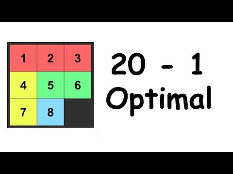All 8 puzzle optimal solutions in range from 20 to 1 moves