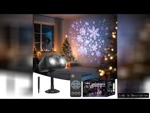 Snowflake Projector Lights Dual-Head Christmas Snowflake Light Projector HD Outdoor Indoor Festival