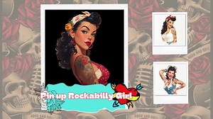 7 Rockabilly Dark Hair Pin up Girls Clipart/clipart/digital Download/stickers - Etsy