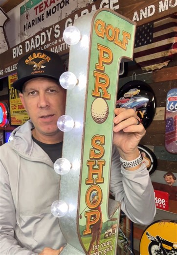 Double-Sided Man Cave Golf Pro Shop Sign