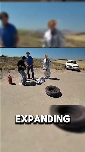 Starter Fluid Tire Fix #experimnent #shorts