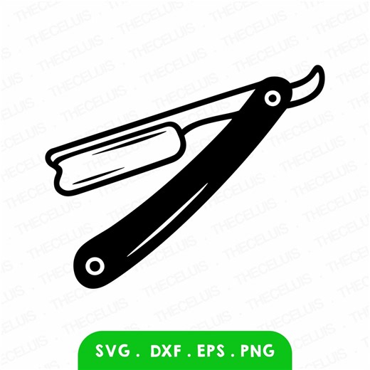 Straight Razor SVG PNG DXF Files: Barber Clipart for Cricut, Silhouette (instant Download) - Etsy