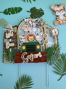 Personalized Safari Cake Topper: Jungle Animal Birthday Decorations - Etsy