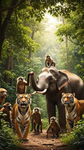 In the jungle, unity is stronger than power #viral #animals #tiger #video #like #viralreels