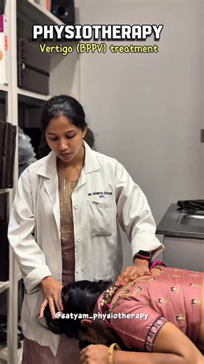 Satyam Physiotherapy on Instagram: "✅Vertigo is a sudden spinning sensation where the patient feels like the room is moving. The most common cause is BPPV,Benign Paroxysmal Positional Vertigo, which happens when tiny crystals in the inner ear get displaced and disturb balance. . Vertigo is not just “dizziness” it is a spinning sensation commonly caused by BPPV, where the inner ear crystals shift out of place and confuse your balance system. ✅With the right physiotherapy approach, including canal