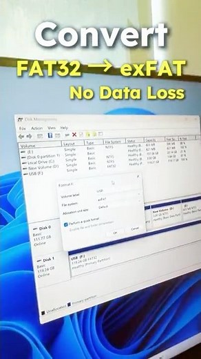 How to Convert FAT32 to exFAT Without Losing Data #pctips #exfat