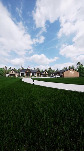 After nearly 9 months on the drawing board, this stunning Barndo Compound, on a very large budget-is headed for Oklahoma!! The exterior will be claded in metal planels, board and batten style, that looks like wood, without the maintenance of wood and an off-white R panel. All of the windows and exterior doors are steel and glass to finish off the contemporary look. We so enjoyed working with our clients on this project and can’t wait to visit when it’s completed. I’ll share more as this build ta