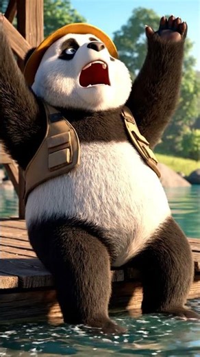 Panda Fisherman Screams When Tiny Fish Bites His Toe | Funny AI Short | Nebula Shots