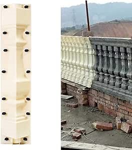 DIY Moulds Balustrades Mold Set Front Rear Roman Concrete Plaster Cement Railing Plastic Casting Mold Moulds for Court Balcony Garden Pool Walkways Decor Mould (70CMX18CM)