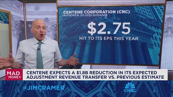 Centene's expected hit to EPS this year 'horrifying', says Jim Cramer