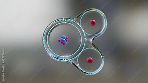 polar molecule, water. A water molecule, or H2O, consists of two hydrogen atoms and one oxygen atom, permanent poles of electrical charge, outer electron shell, Van der Waals Forces, 3d render