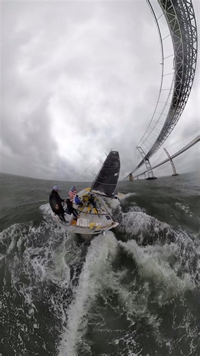 Wet and windy Monday morning post boat show with @ronniesimpsonracing on his Class40 Koloa Maoli in the Chesapeake Bay out of Annapolis. Fun sail with the crew! Ronnie is a fellow Marine veteran and @uspatriotsailing teammate. #sailing #globalsolochallenge #class40 #annapolis #annapolisboatshow #offshoresailing | PGN Ocean Racing