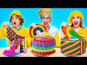 FROM ORDINARY CAKE TO A RAINBOW MASTERPIECE🌈🍰 Colorful Challenge! Rainbow Crafts & Ideas by 123 GO