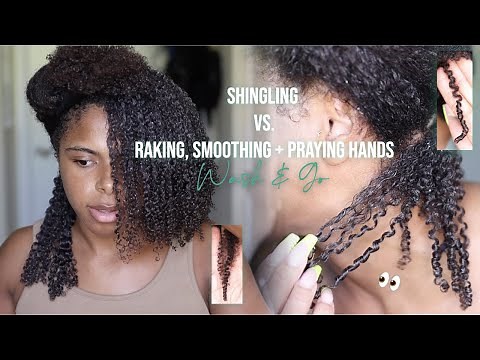 Shingling VS Raking, Smoothing + Praying Hands Method for my Wash & Go | Thick Dense Type 4 Hair 👀